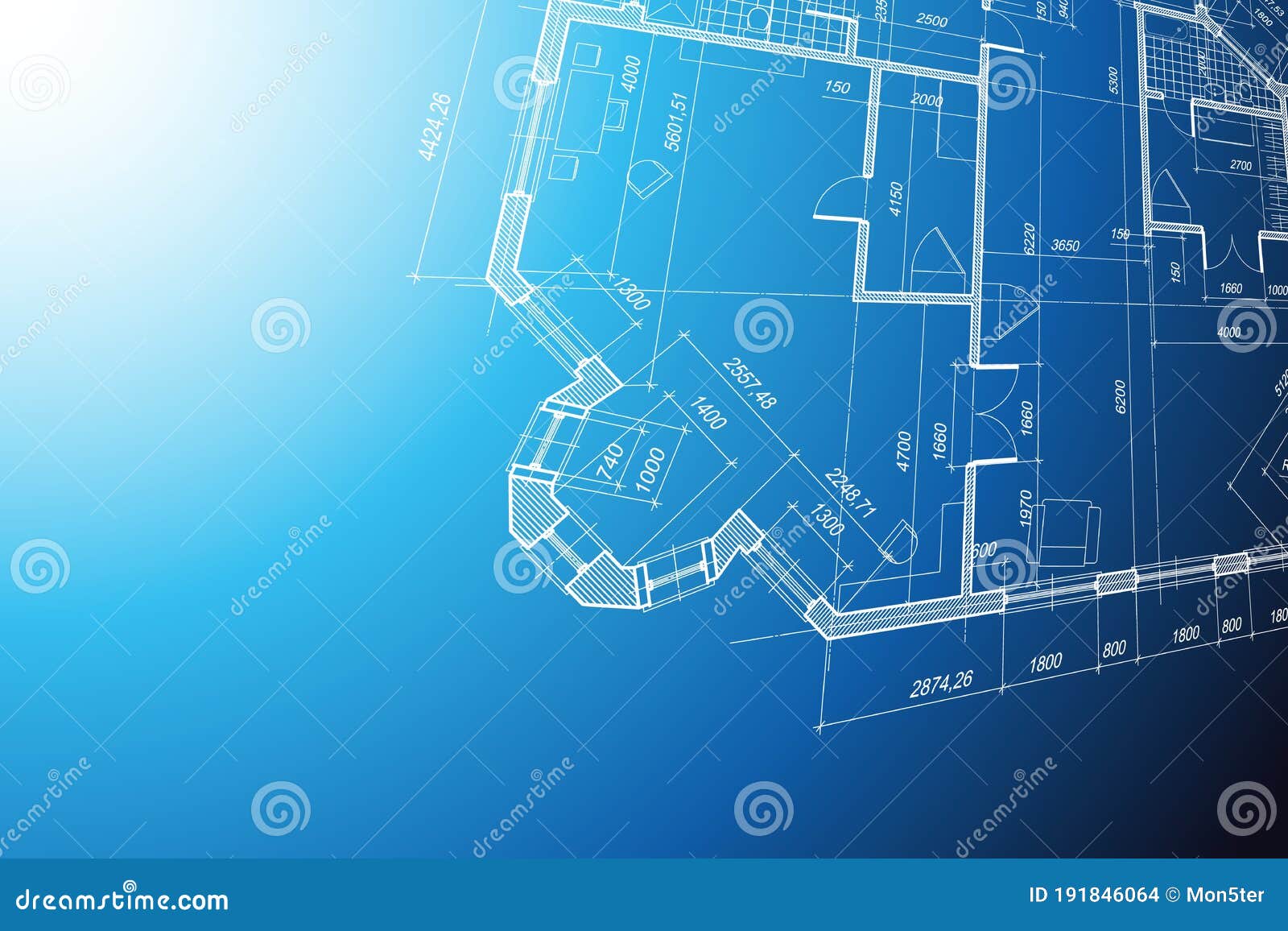 Print With Blue Town Topography. Abstract Blue City Map. City ...