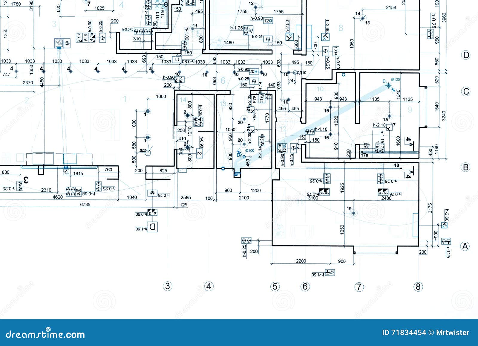 Architectural Background, Drawing Technical Plan Stock Photo - Image of ...