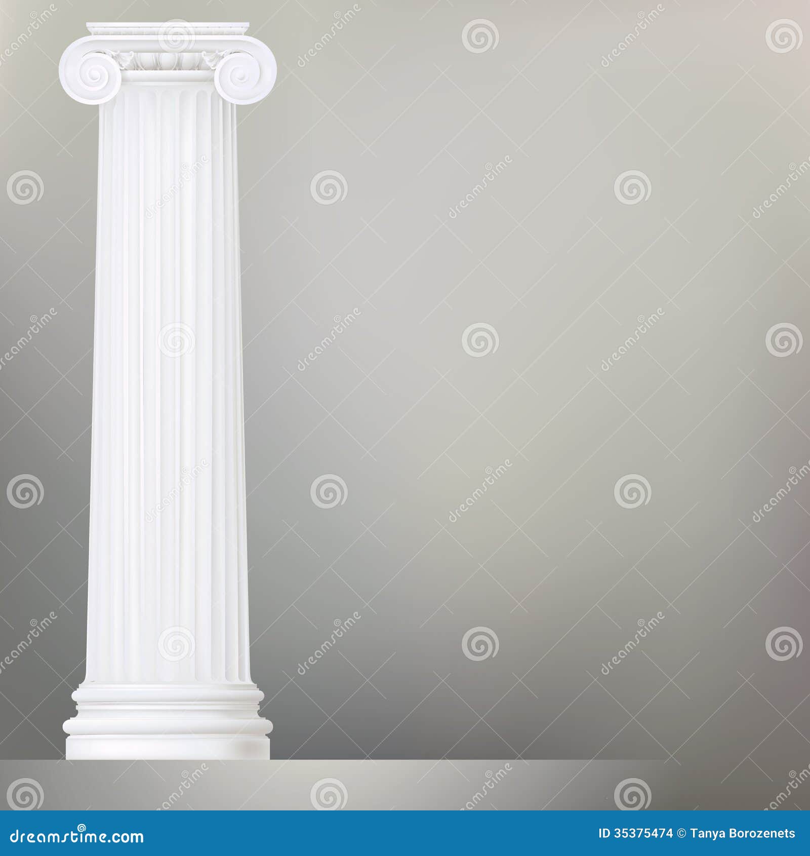 Architectural Background With Ionic Column Stock Vector Illustration