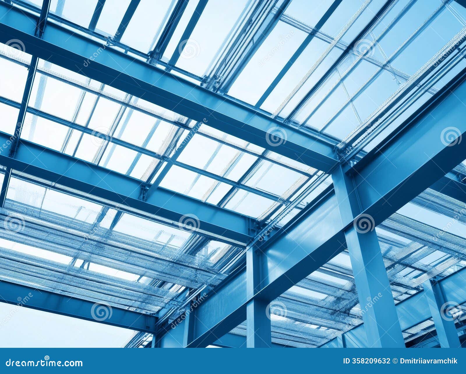 Architectural Background with a Metal Frame Pattern in Steel ...