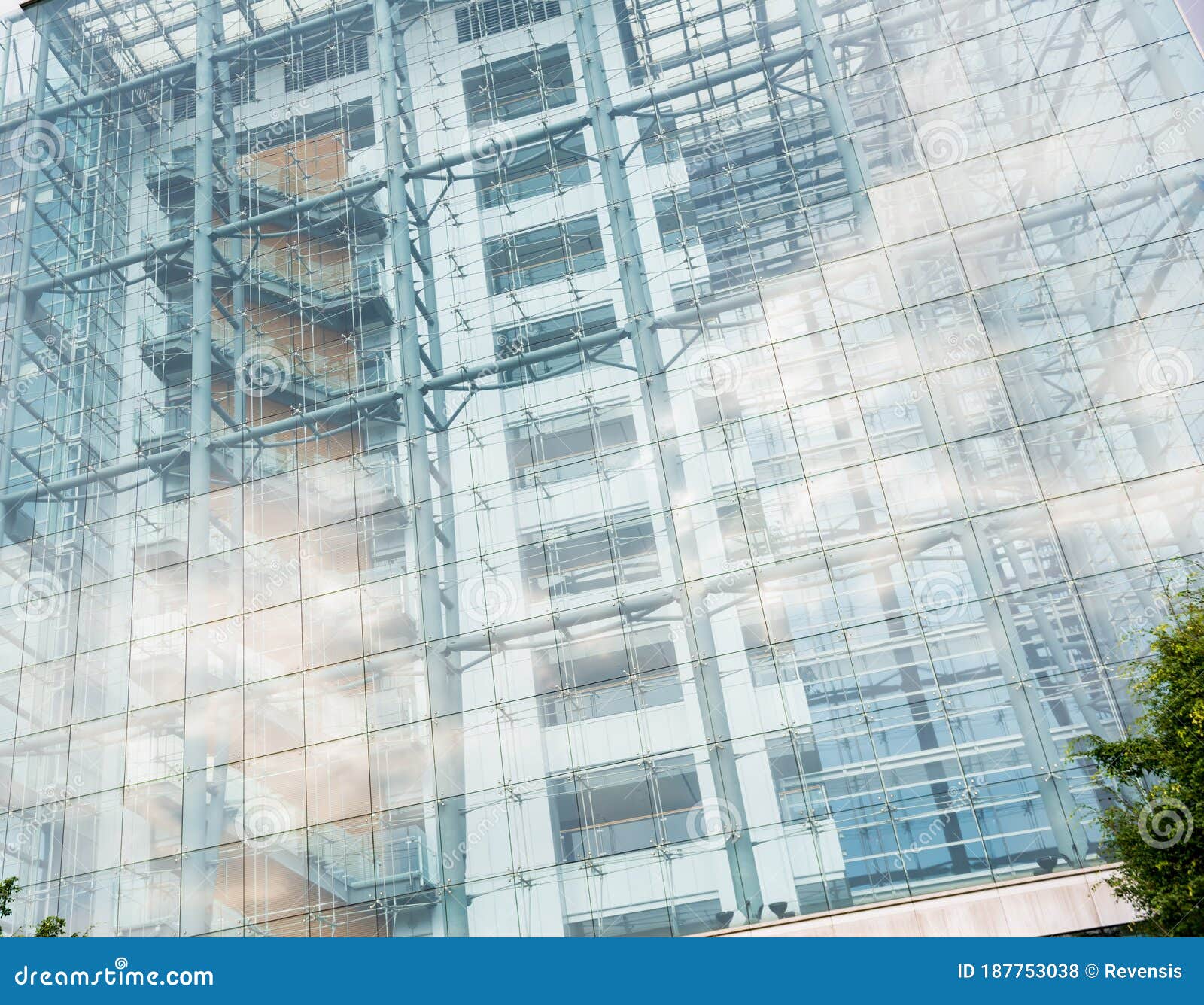 Modern High-rise Building with a Clear Glass Facade Stock Photo - Image ...