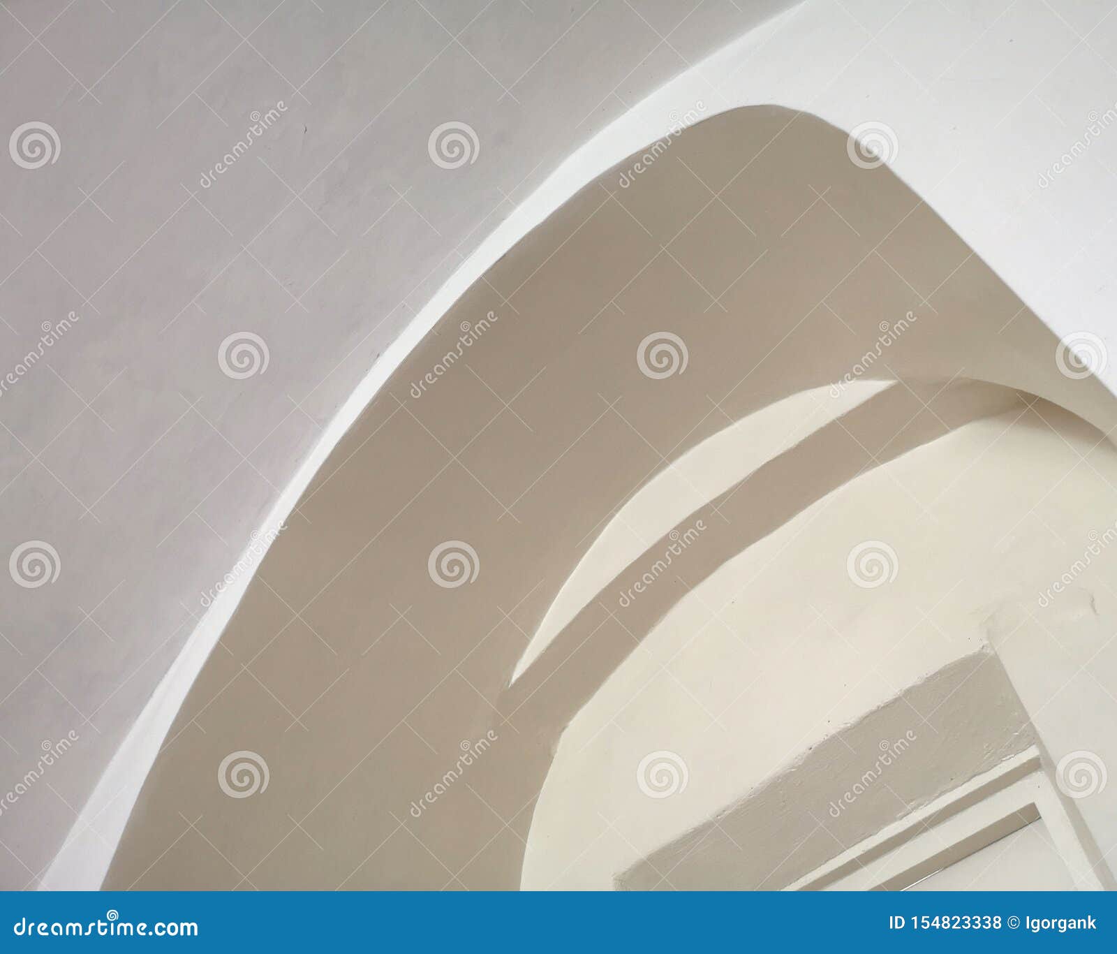 Architectural Background. Modern White Concrete Arched Ceiling in ...