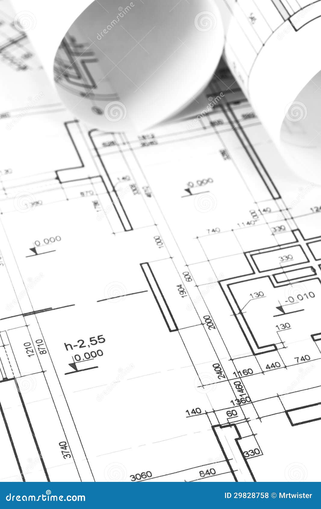 Architect rolls and plans stock photo. Image of planning - 29828758