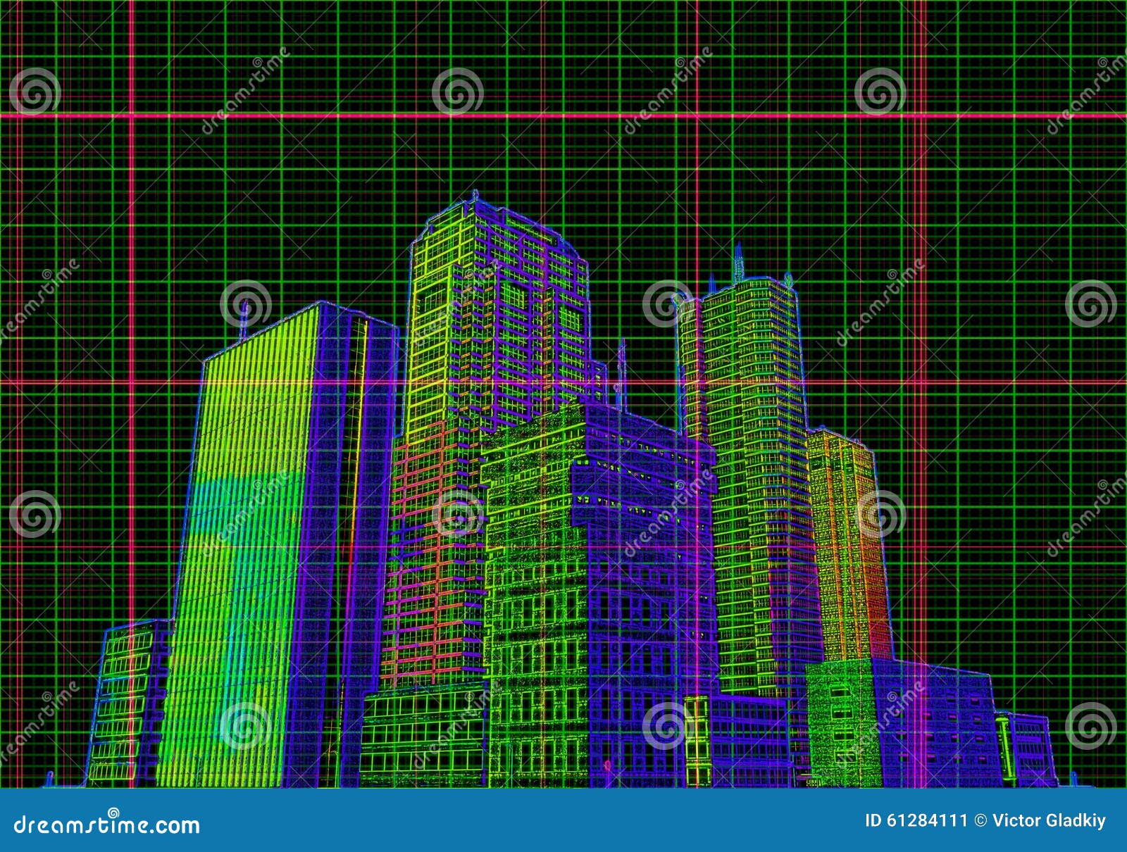 Architectural Background Simulation of 3d View Stock Illustration ...