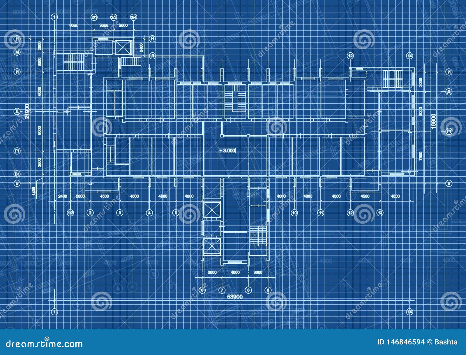 Architectural Background with Technical Drawings. Blueprints Plan Texture. Drawing Part of ...
