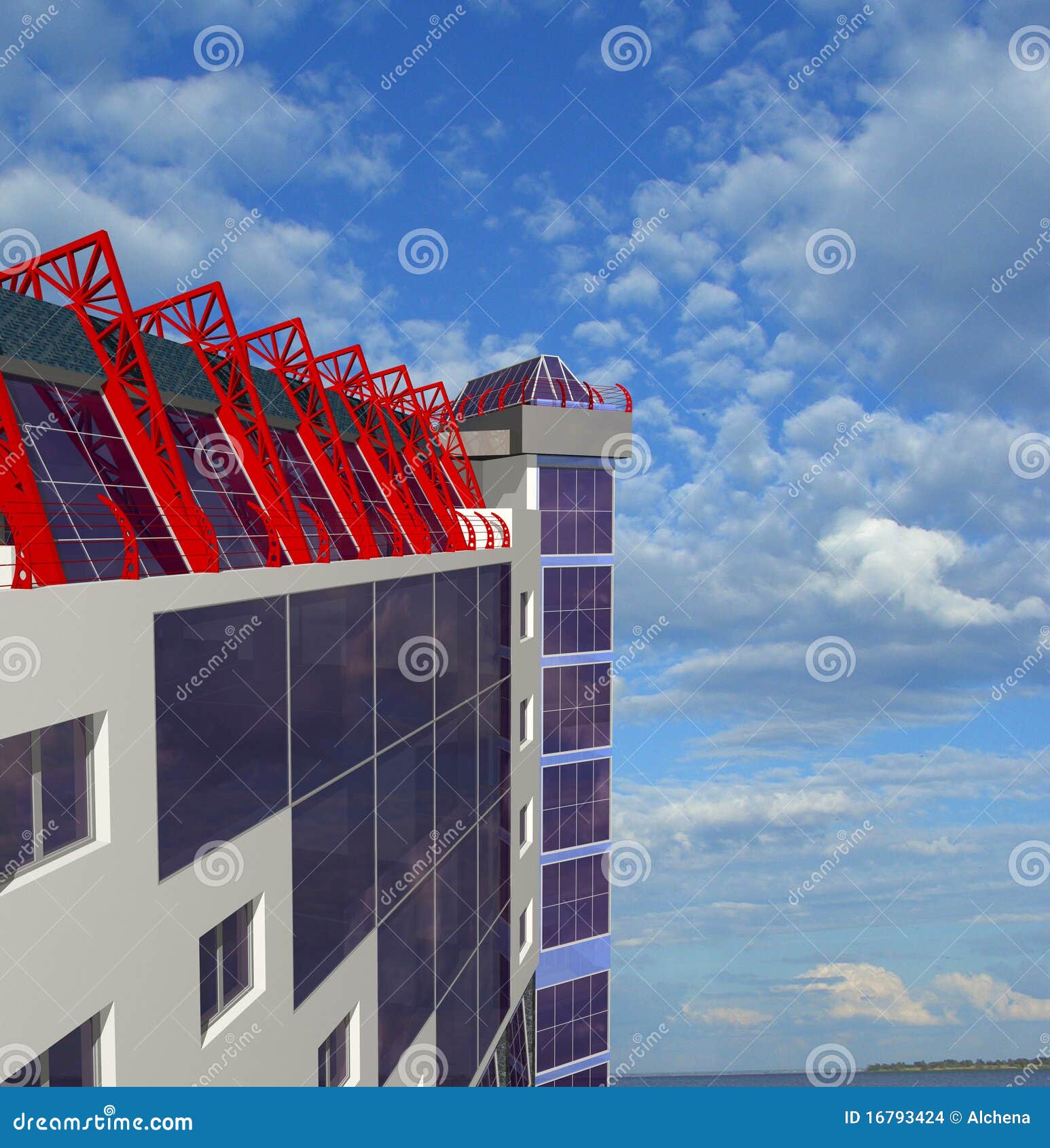 Architectural Background with Top of Building Stock Illustration ...