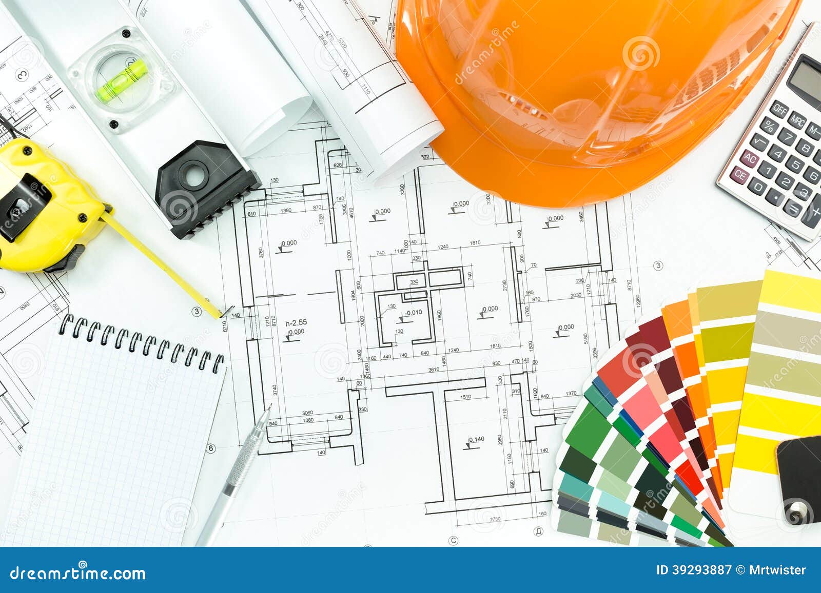 Architectural Background with Work Stock Image - Image of pencil ...