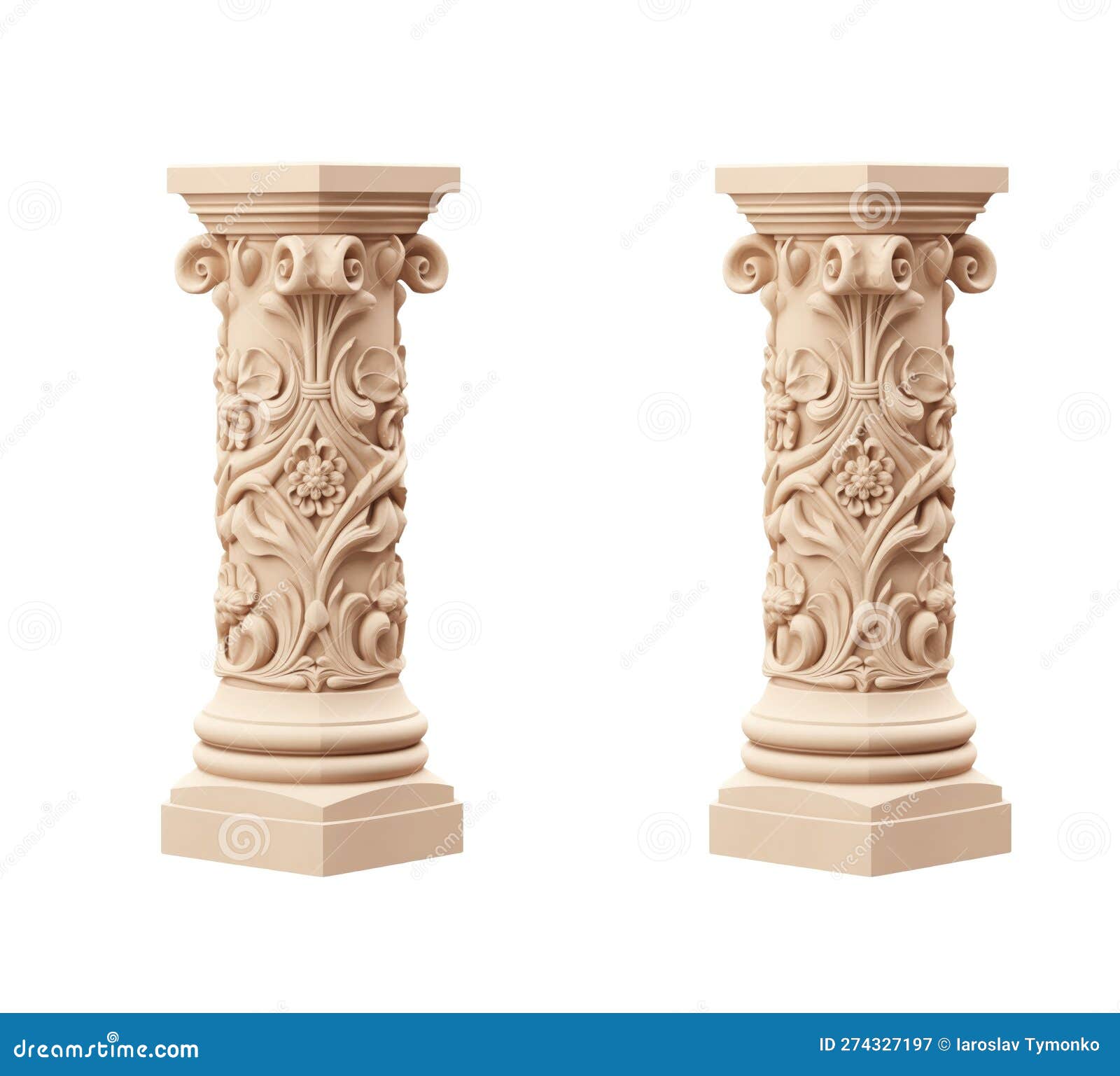 Architectural Beige Columns Ionic Order Isolated On Transparent Png ...