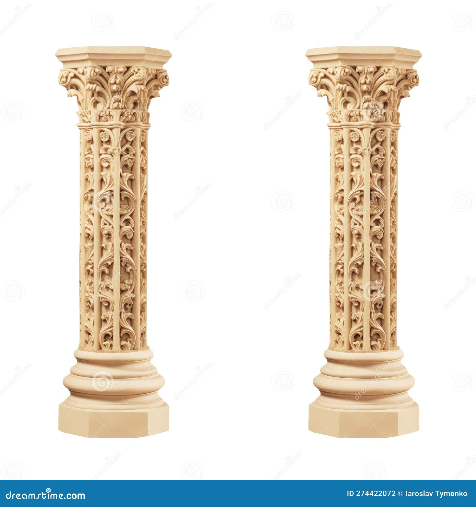 Architectural Beige Columns Ionic Order Isolated On Transparent Png ...