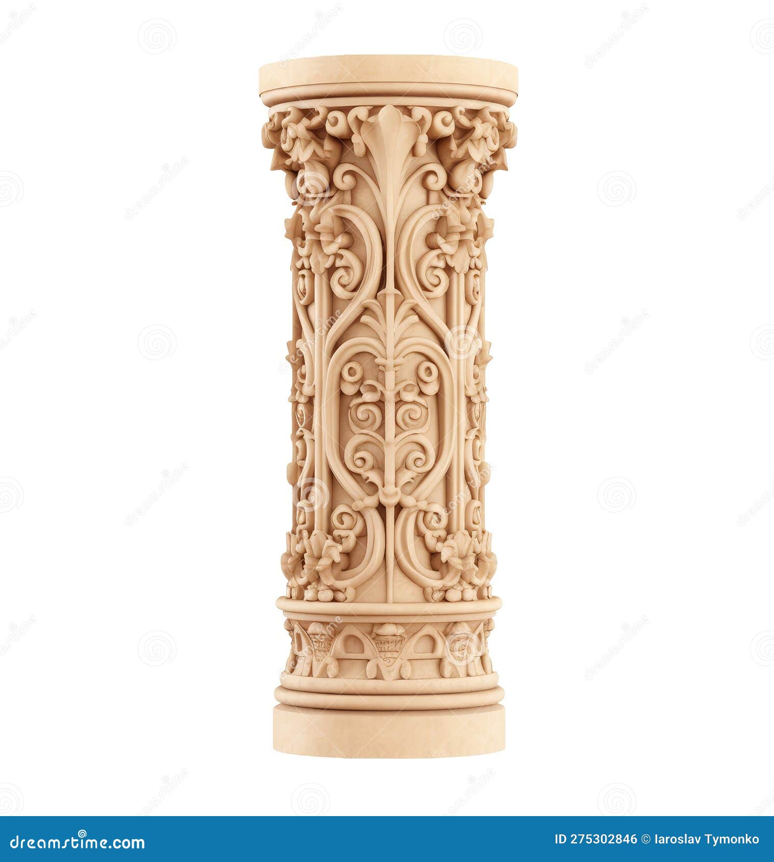 Architectural Beige Columns Ionic Order Isolated On Transparent Png ...