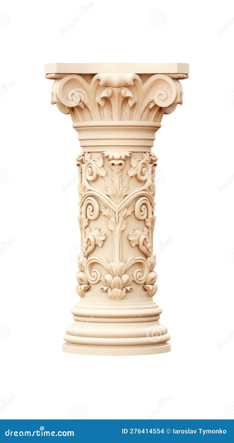 Architectural Beige Columns Ionic Order Isolated On Transparent Png ...