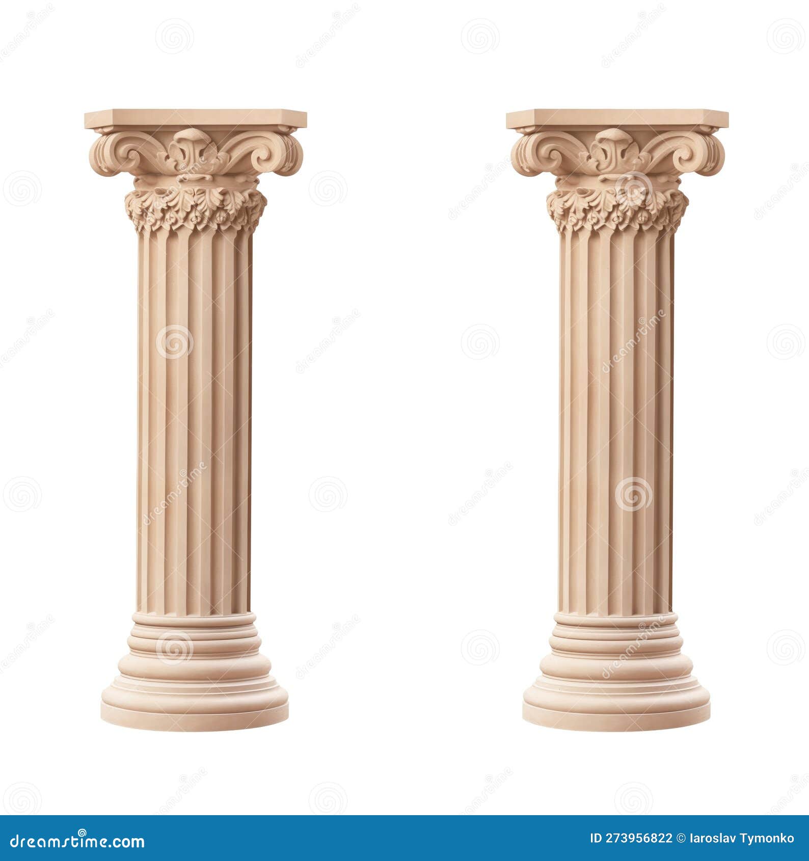 Architectural Beige Columns Ionic Order Isolated on Transparent Png ...