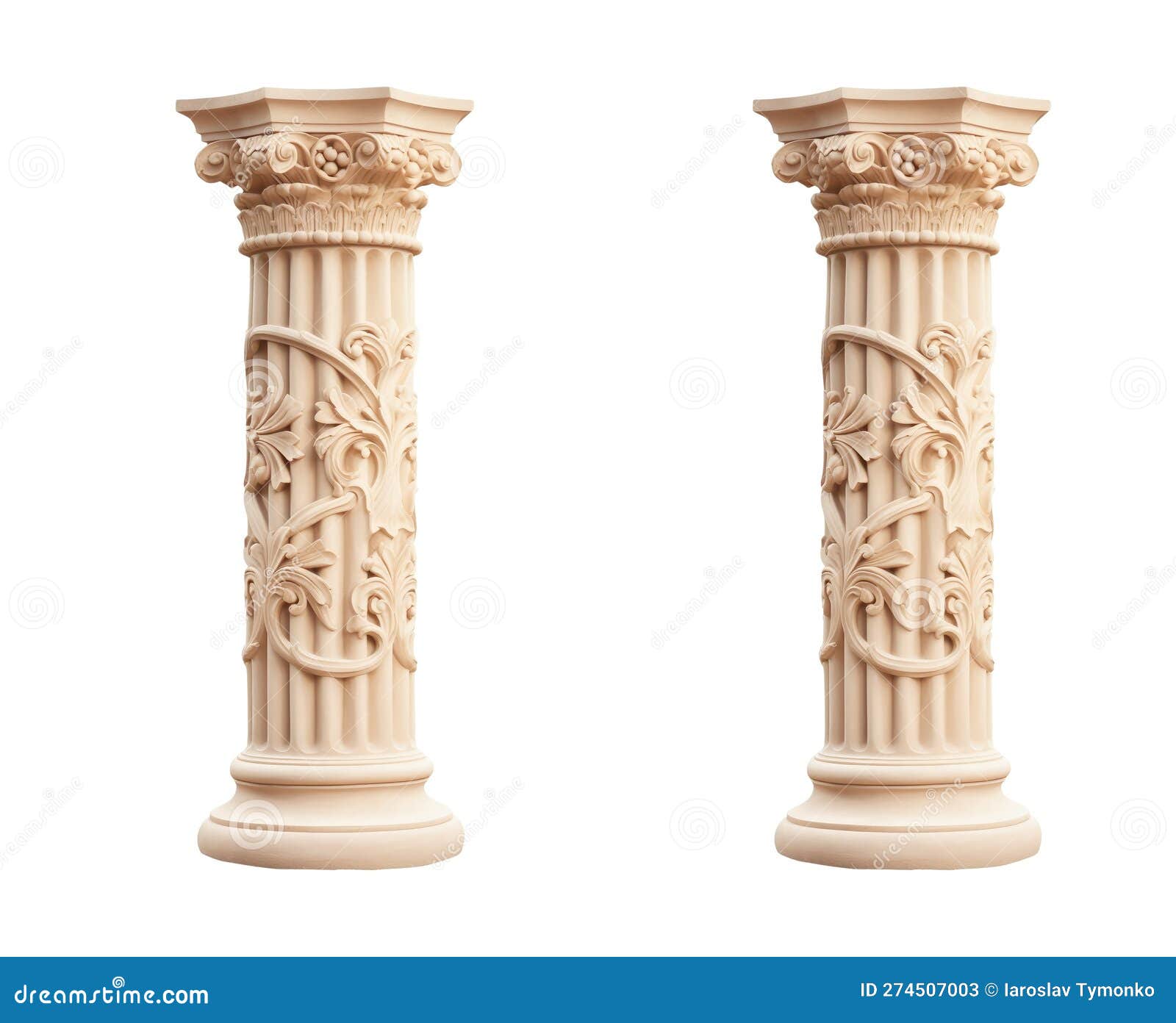 Architectural Beige Columns Ionic Order Isolated on Transparent Png ...