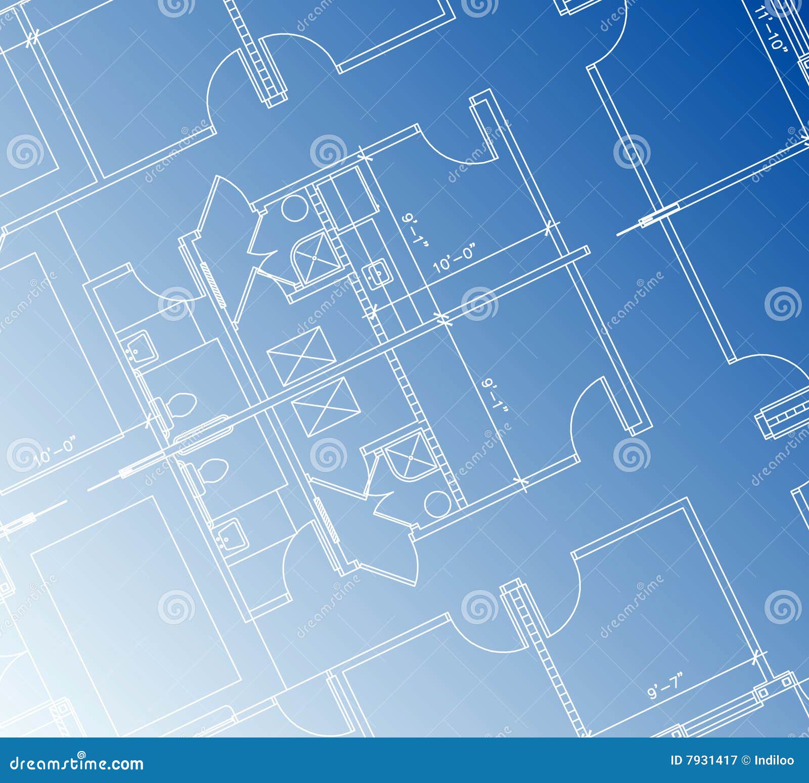 Architectural Blueprint Background Vector Illustration | CartoonDealer ...