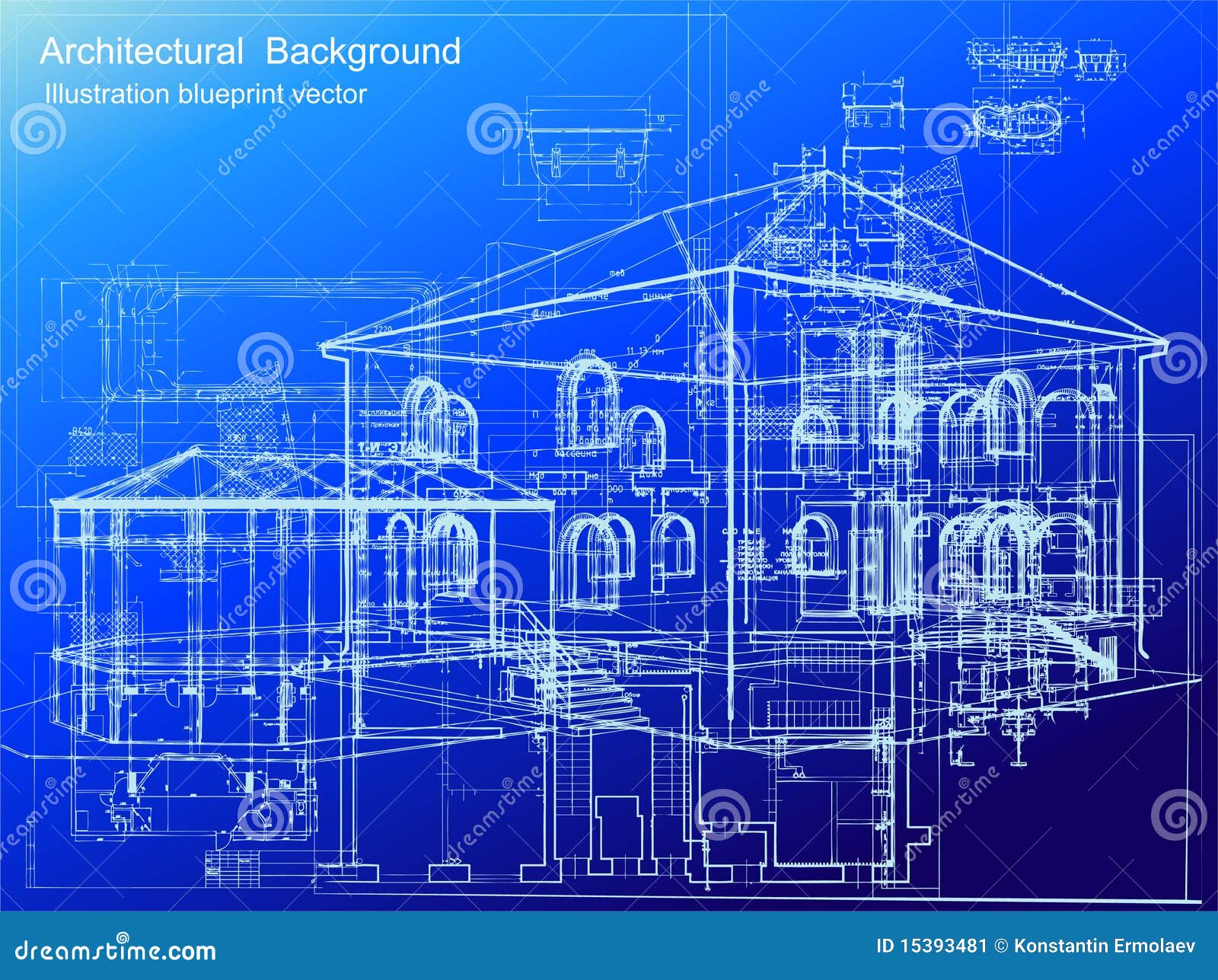 Architectural Blueprint Background. Vector Stock Illustration ...