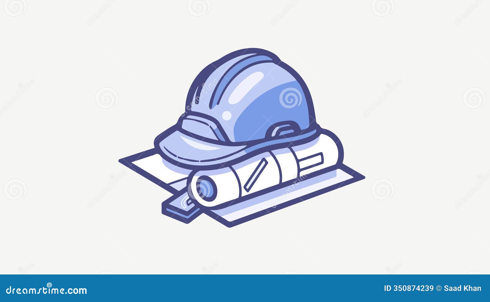 Architectural Blueprint and Construction Hat Icon for Professional ...
