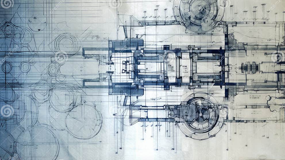 An Architectural Blueprint with Detailed Floor Plans and Elevation ...