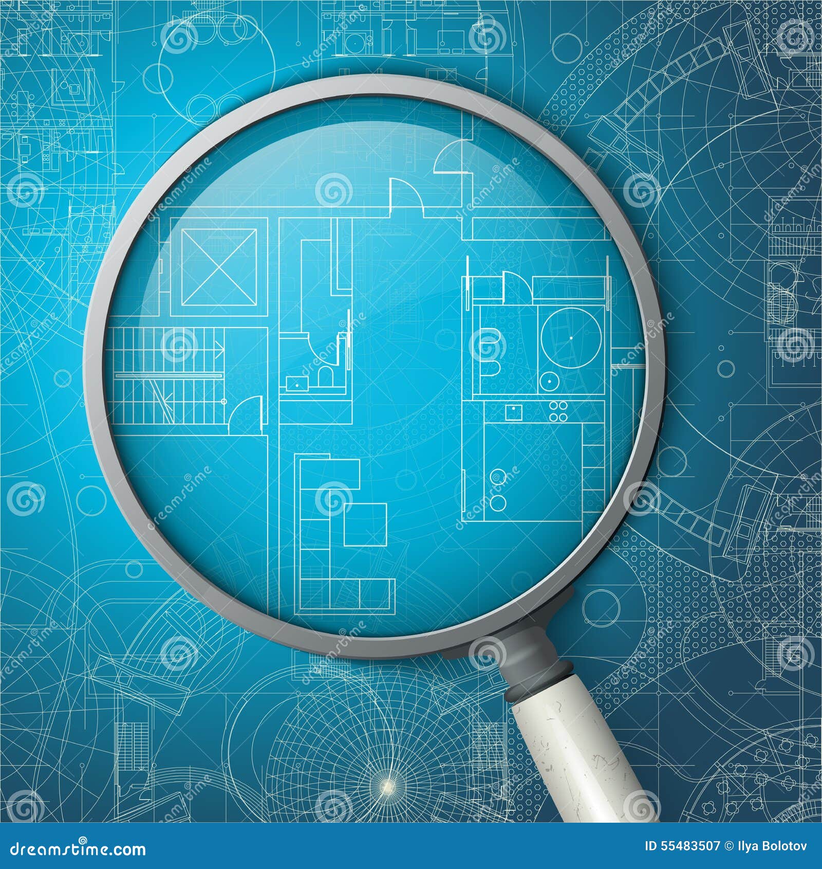 Architectural Blueprint. Building Background. Cartoon Vector ...