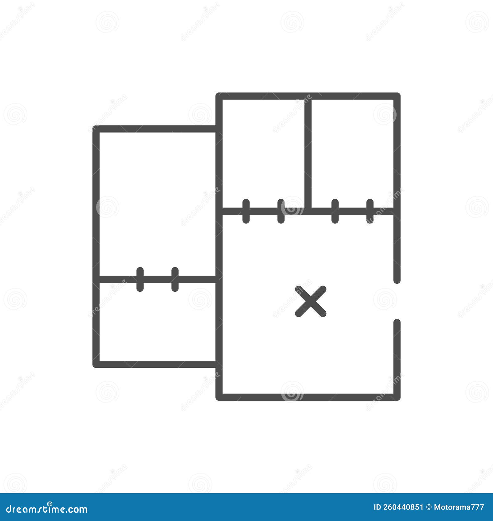 Architectural Blueprint Line Outline Icon Stock Vector - Illustration of building, blueprint ...