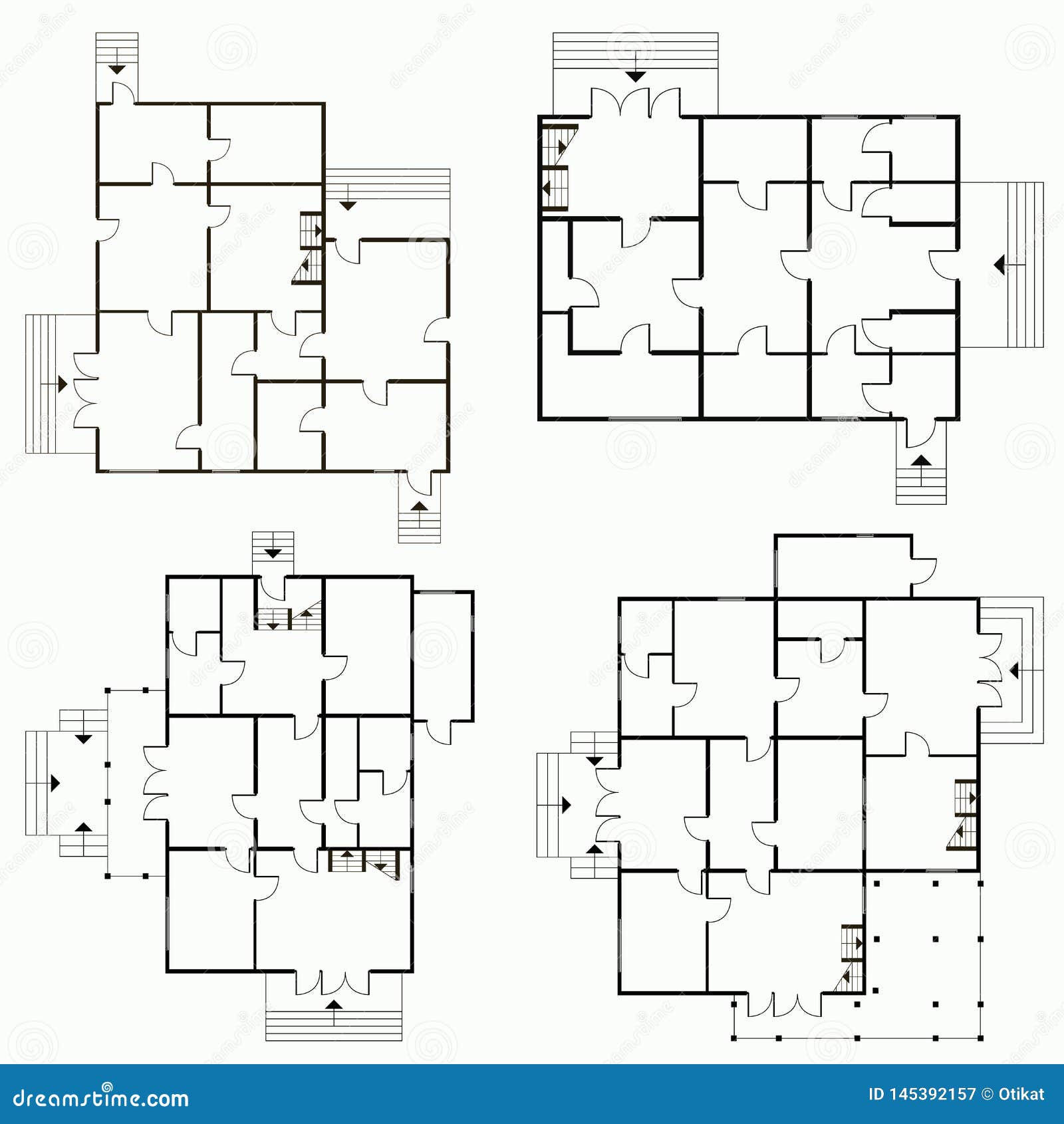Architectural Blueprint in Top View Background Stock Illustration ...