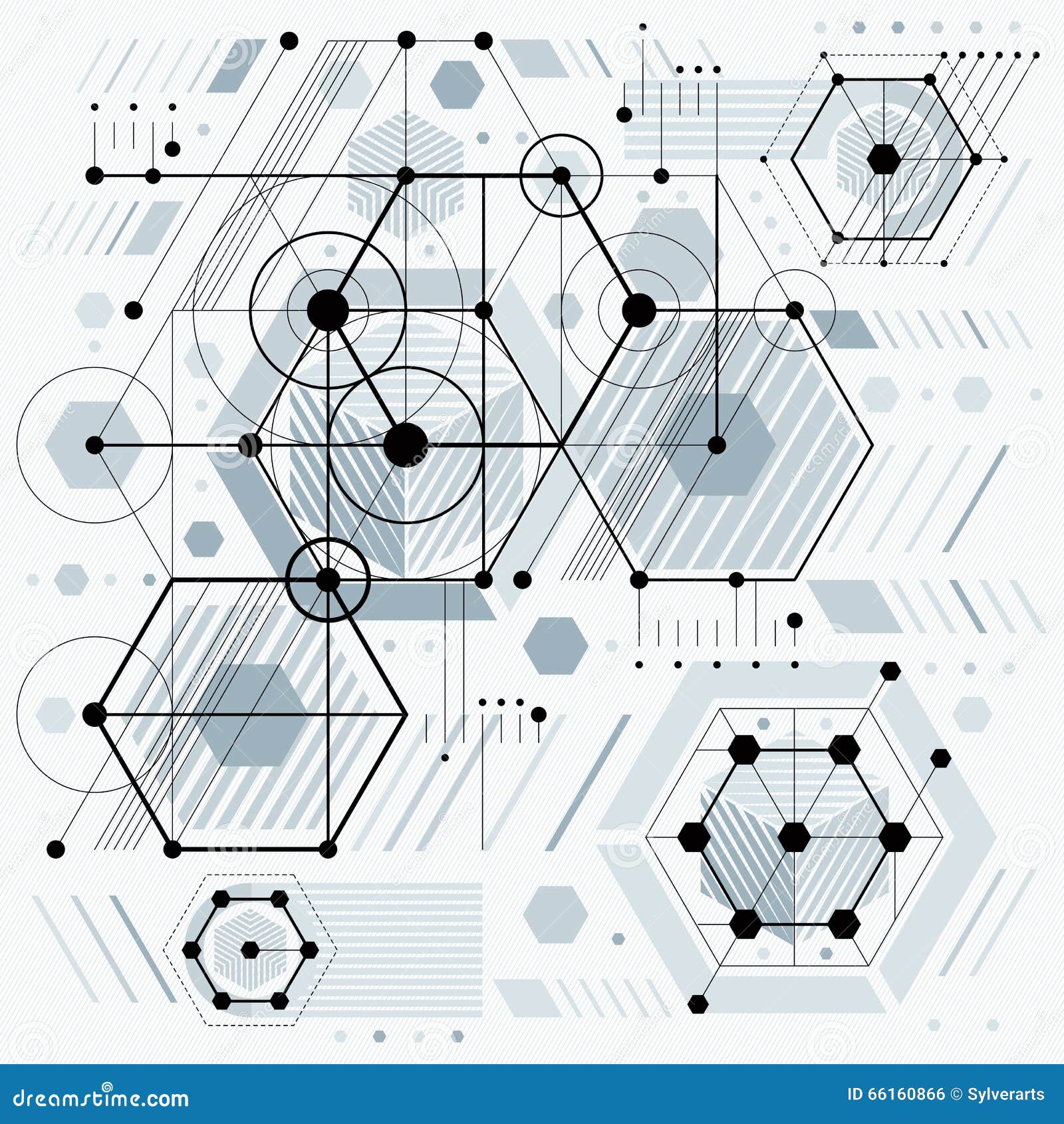Architectural Blueprint, Vector Digital Background with Different ...