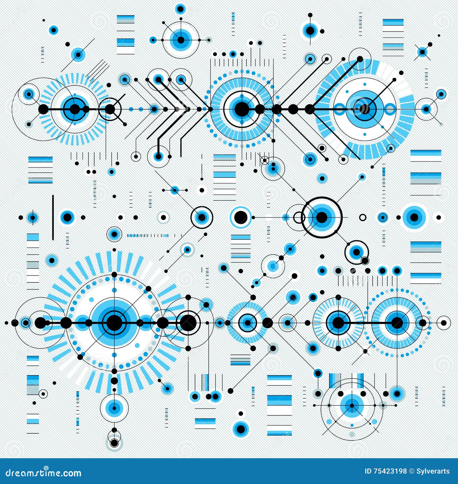 Architectural Blueprint, Vector Digital Background with Different ...