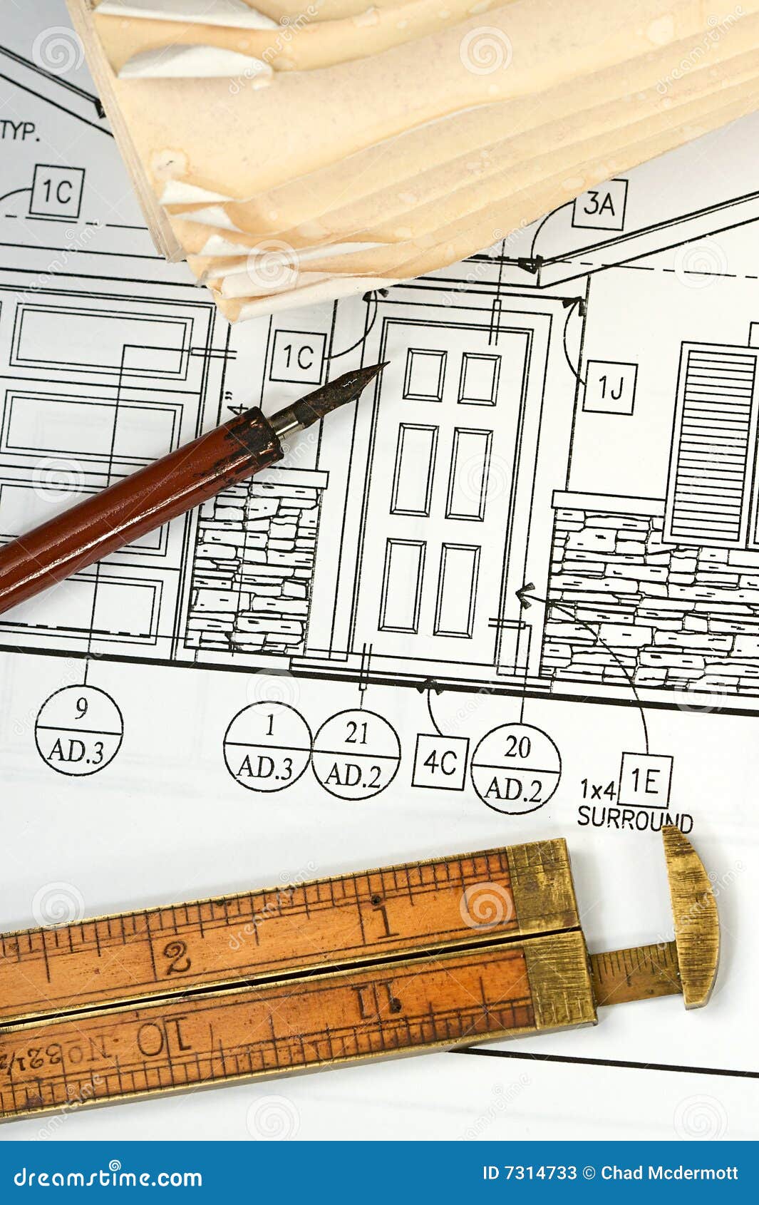 Architectural Blueprints stock image. Image of draw, diagram - 7314733