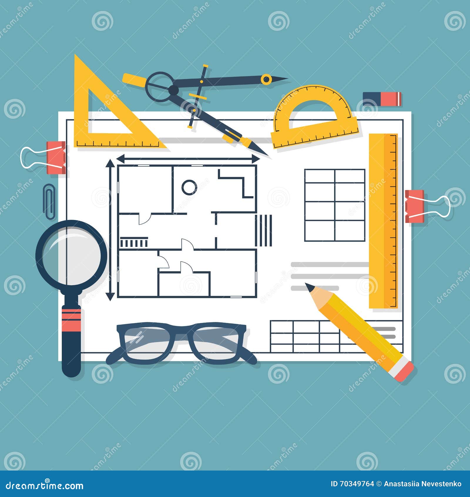 Architectural Blueprints Vector Illustration | CartoonDealer.com #20087124 Architectural Blueprints Vector Illustration | CartoonDealer.com #20087124