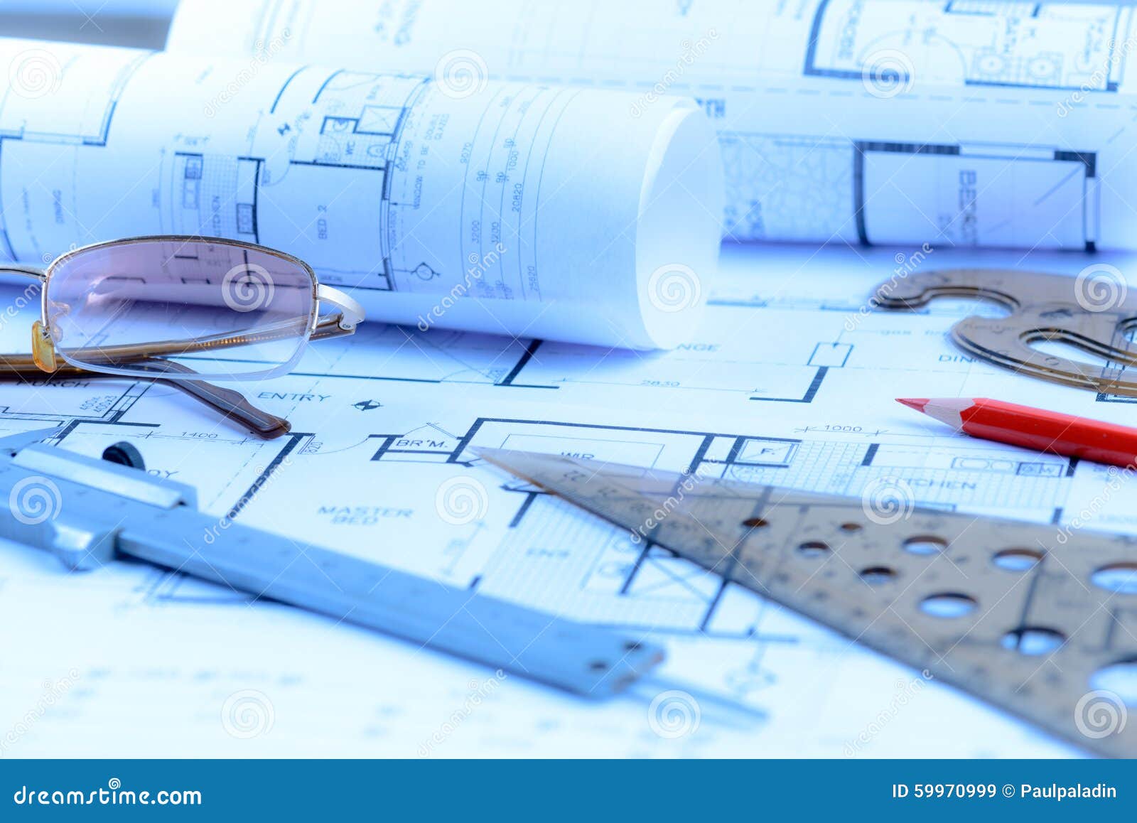 Rolls Of Engineering Drawings Stock Photo | CartoonDealer.com #13921590