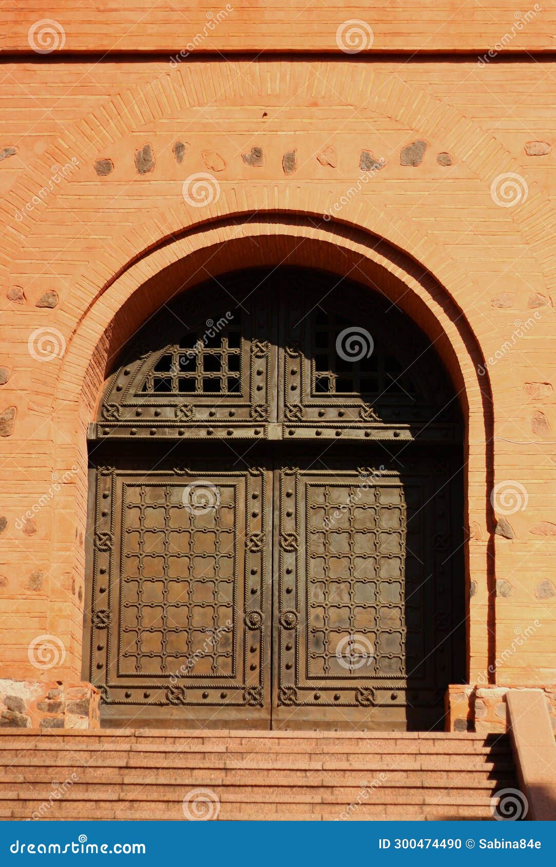 Architectural Building with Gates Stock Photo - Image of landscape ...