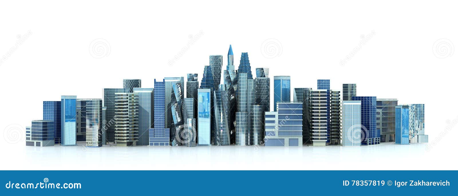 Architectural Building in Panoramic View. Stock Illustration ...
