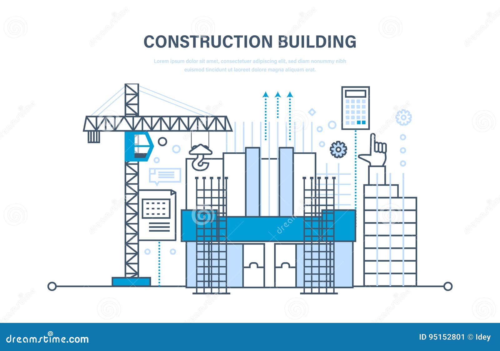Architectural Building Work, Construction Site, with Technical ...