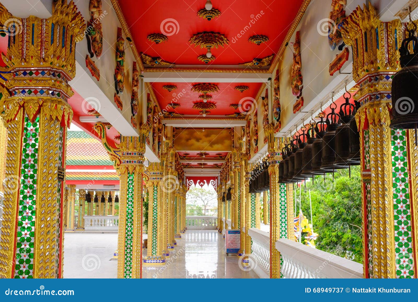 Architectural Ceiling in Temple in Thailand Stock Image - Image of ...