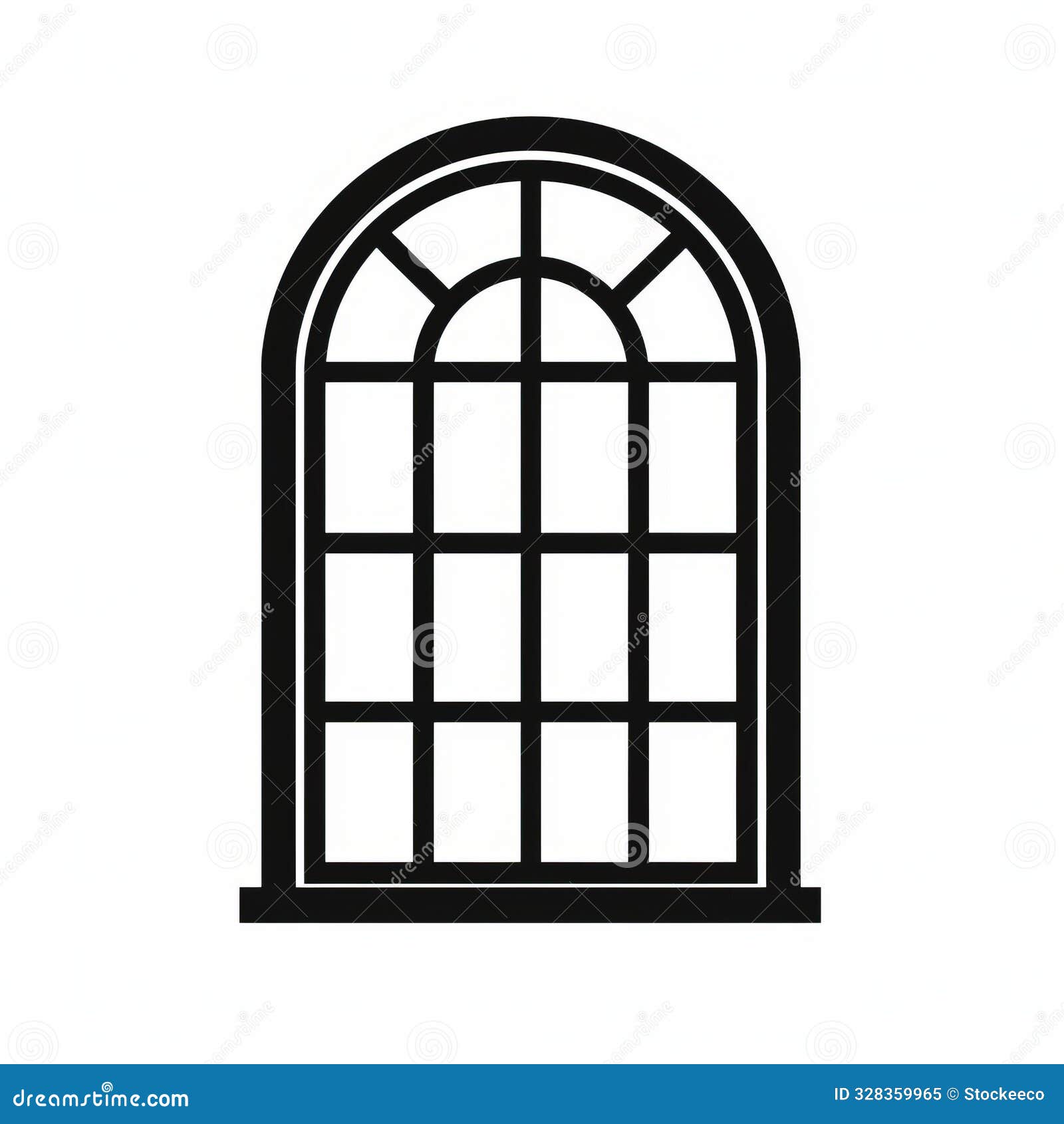 Architectural Chic: Black and White Arcade Window Icon Stock ...