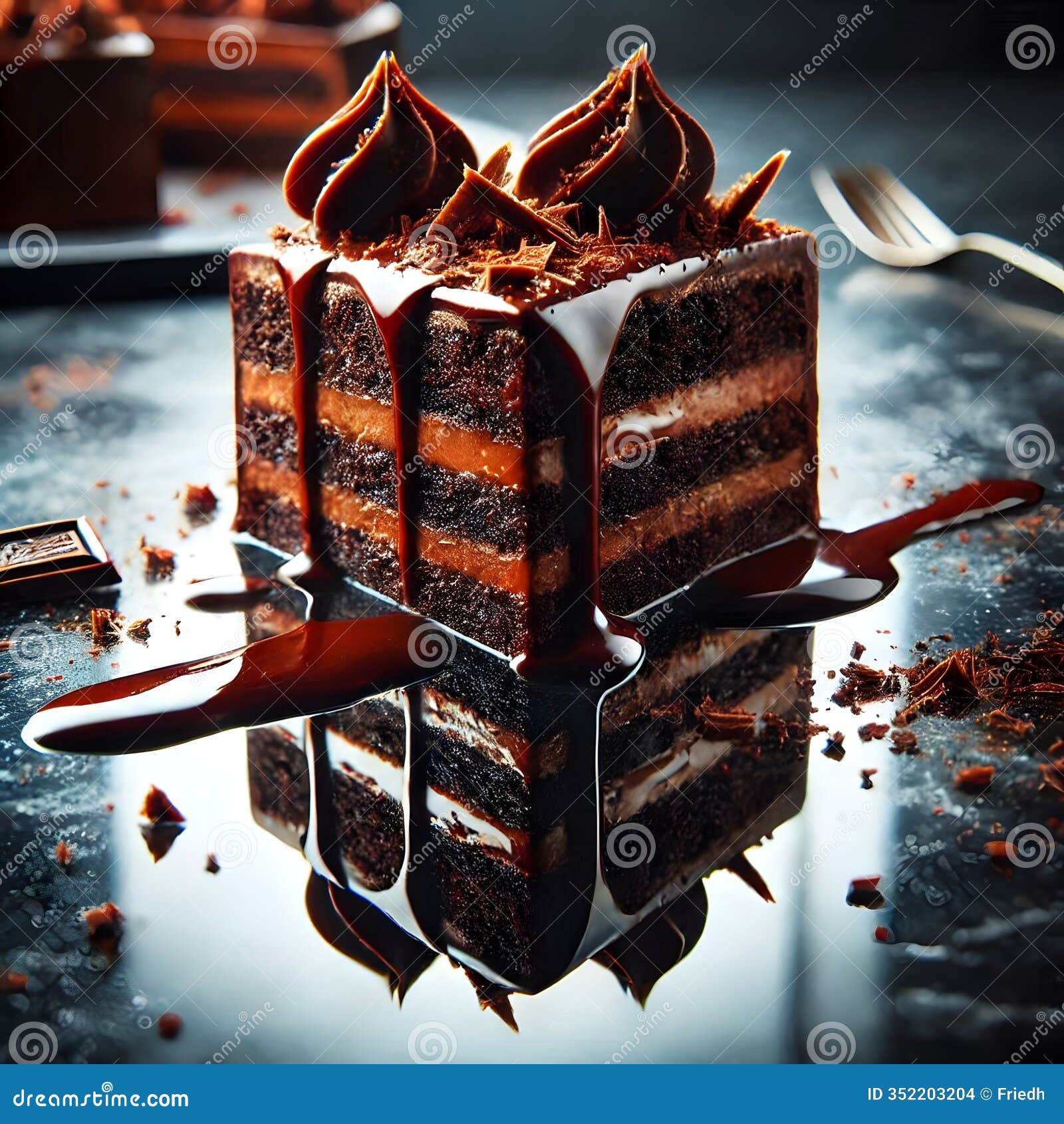 Architectural Chocolate Layer Cake Stock Illustration - Illustration of ...