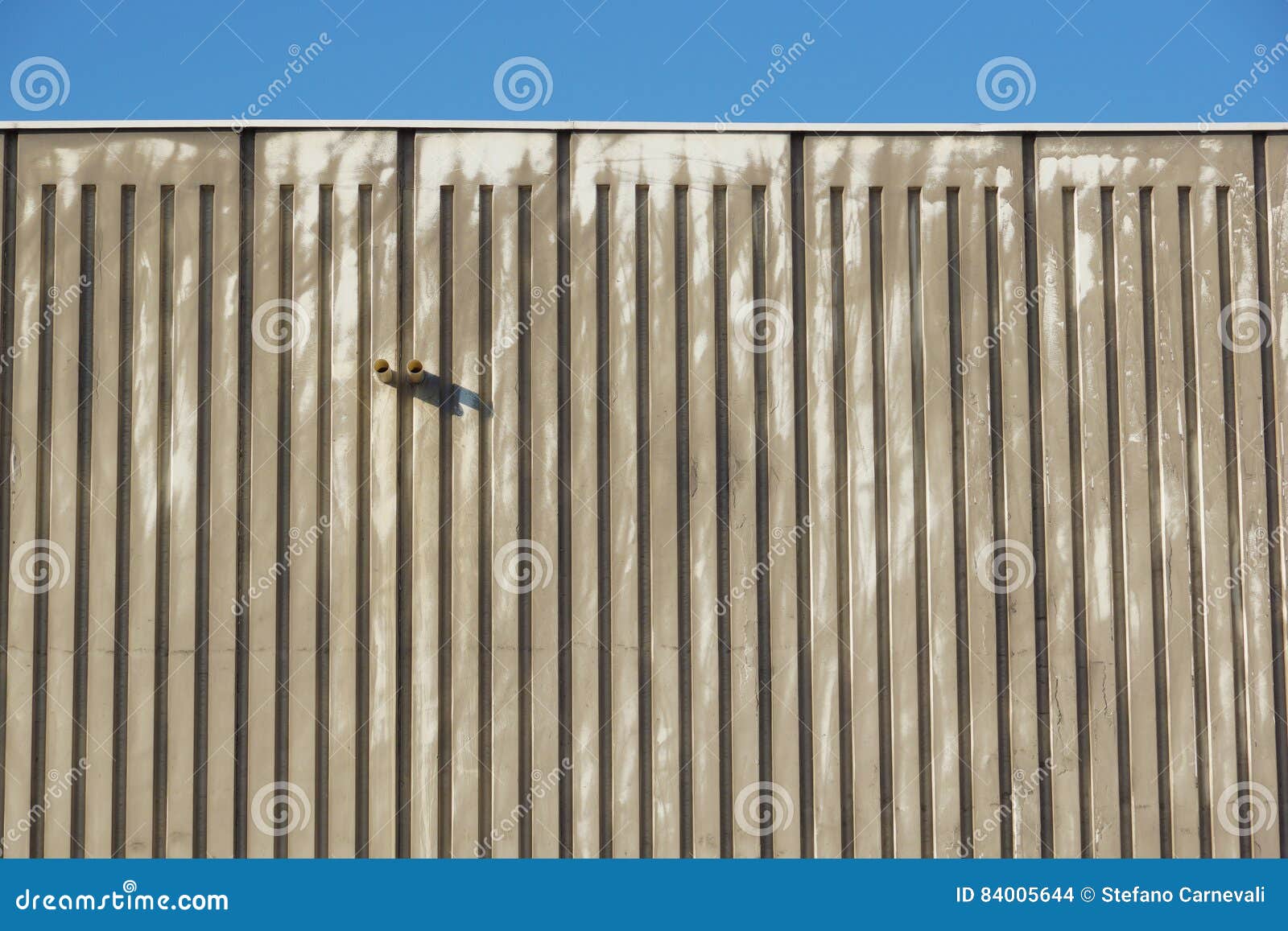 Architectural Close Up of an Industrial Facade Building with Metallic ...