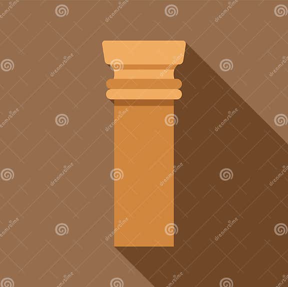 Architectural Column Casting Long Shadow on Brown Background Stock ...