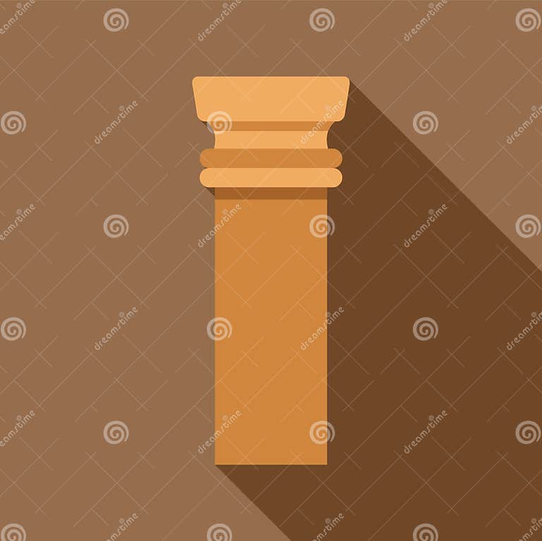 Architectural Column Casting Long Shadow on Brown Background Stock ...