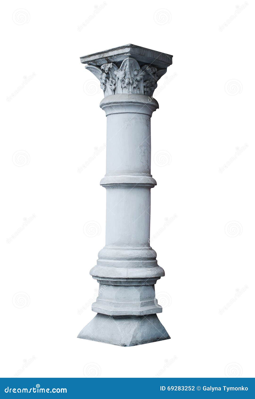 Architectural Column in Classical Style Isolated on White Background ...
