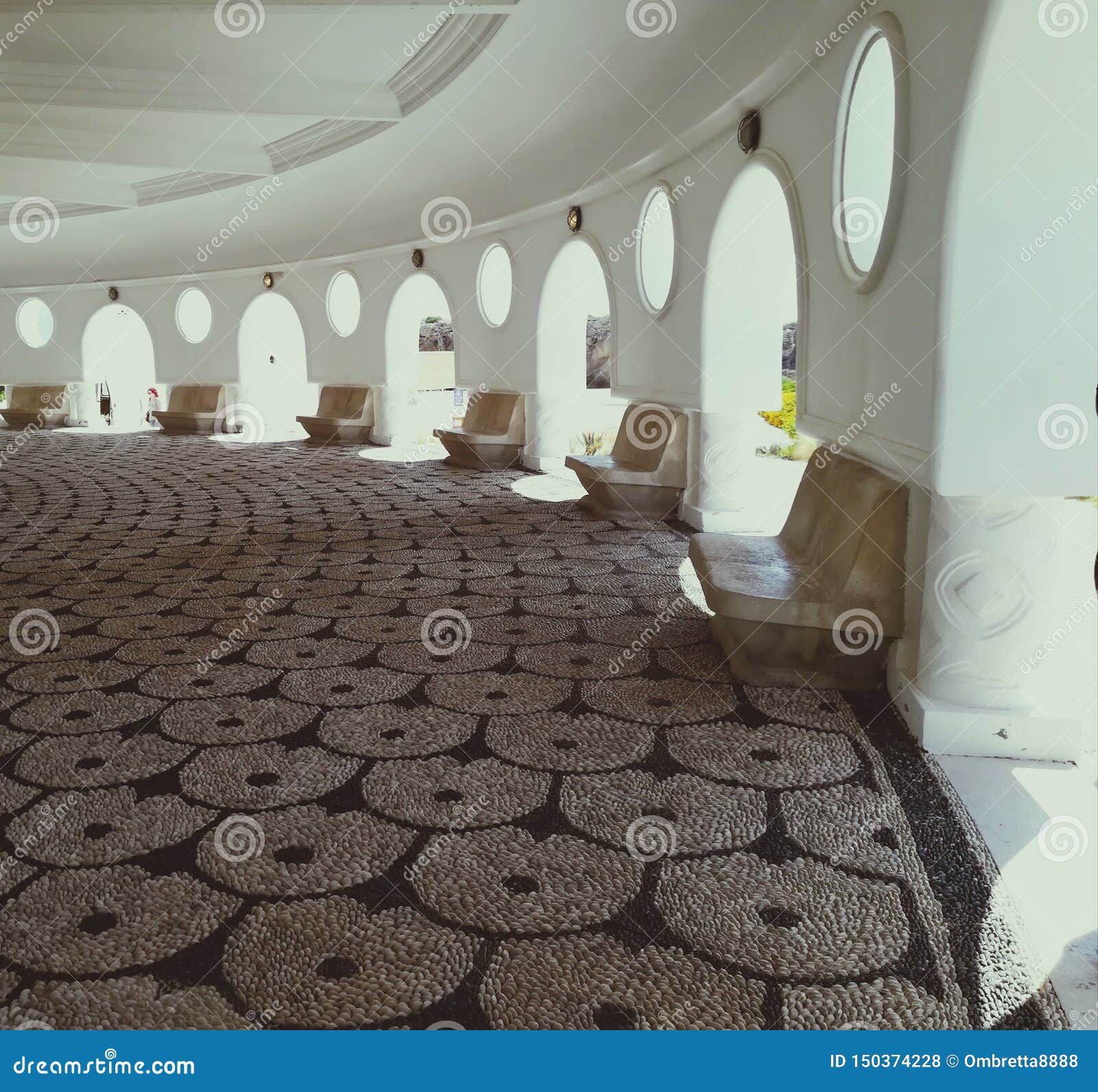 Kalithea Rhodes Spa. Corridor with Circular Architectural Structure ...