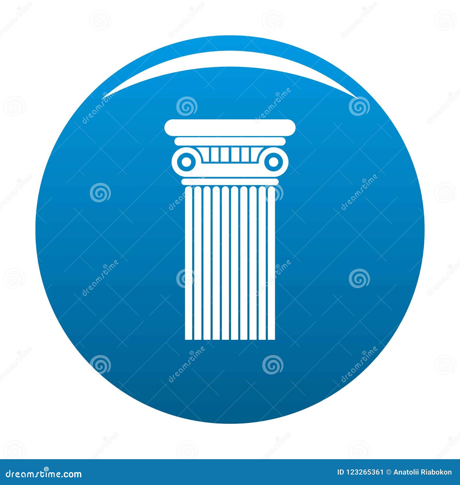 Architectural Column Icon Blue Stock Illustration - Illustration of ...