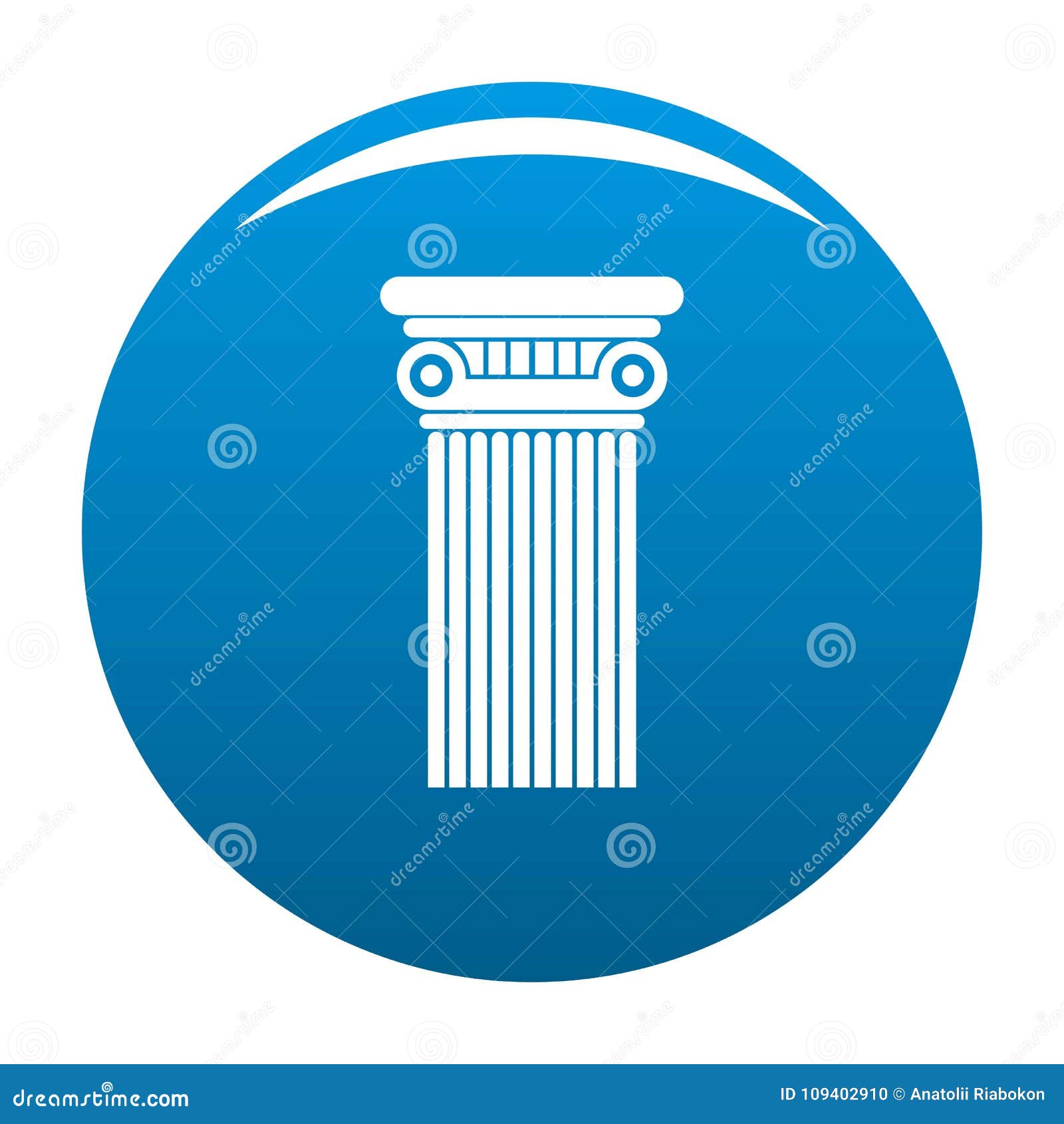 Architectural Column Icon Blue Vector Stock Vector - Illustration of ...