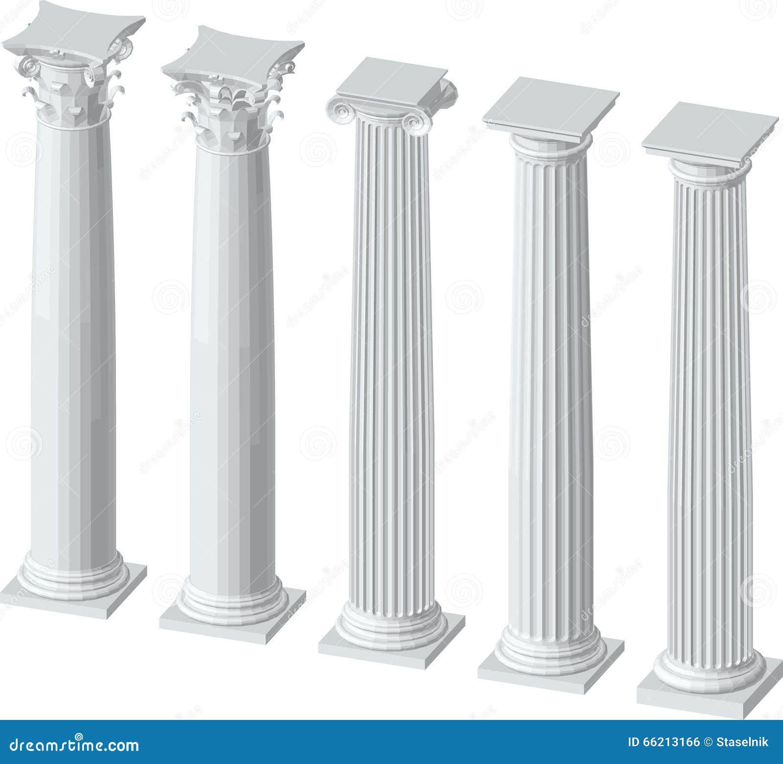 Architectural Columns with Capitals Stock Vector - Illustration of ...