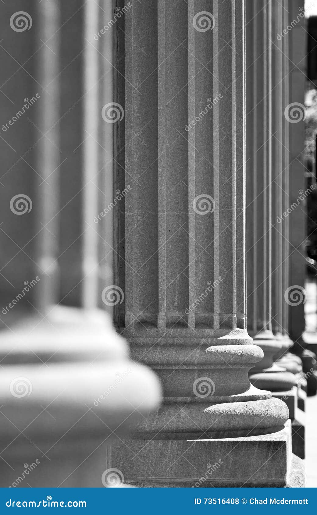 Architectural Columns Receding Into The Distance Stock Photo ...