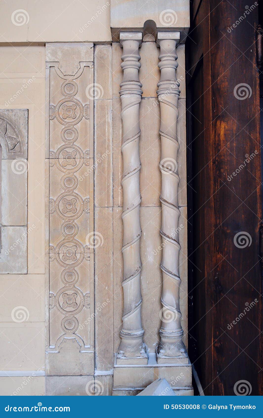 Architectural Columns, Element of the Old Church Stock Photo - Image of ...