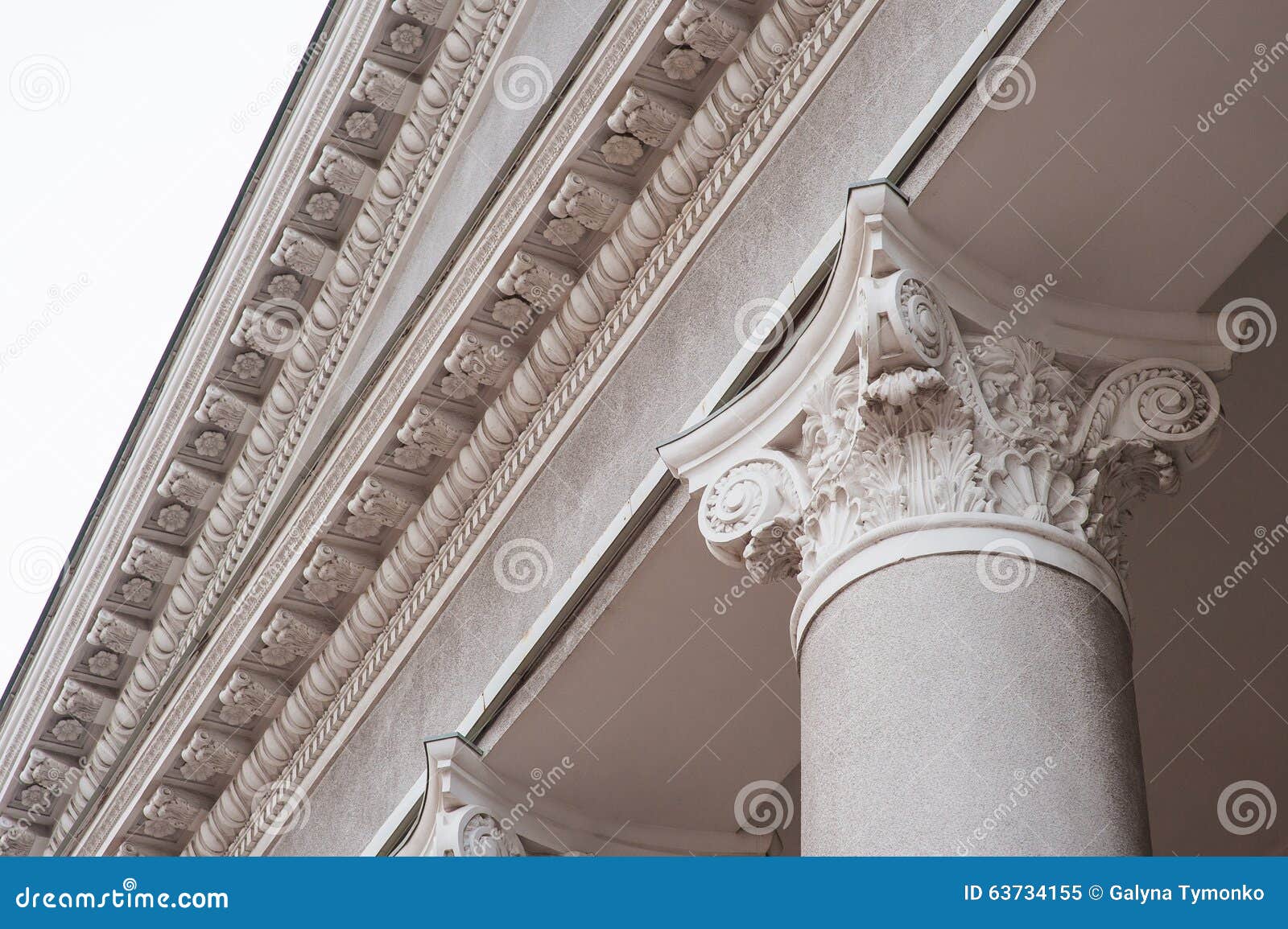 Architectural Columns on the Facade of Building Stock Image - Image of ...