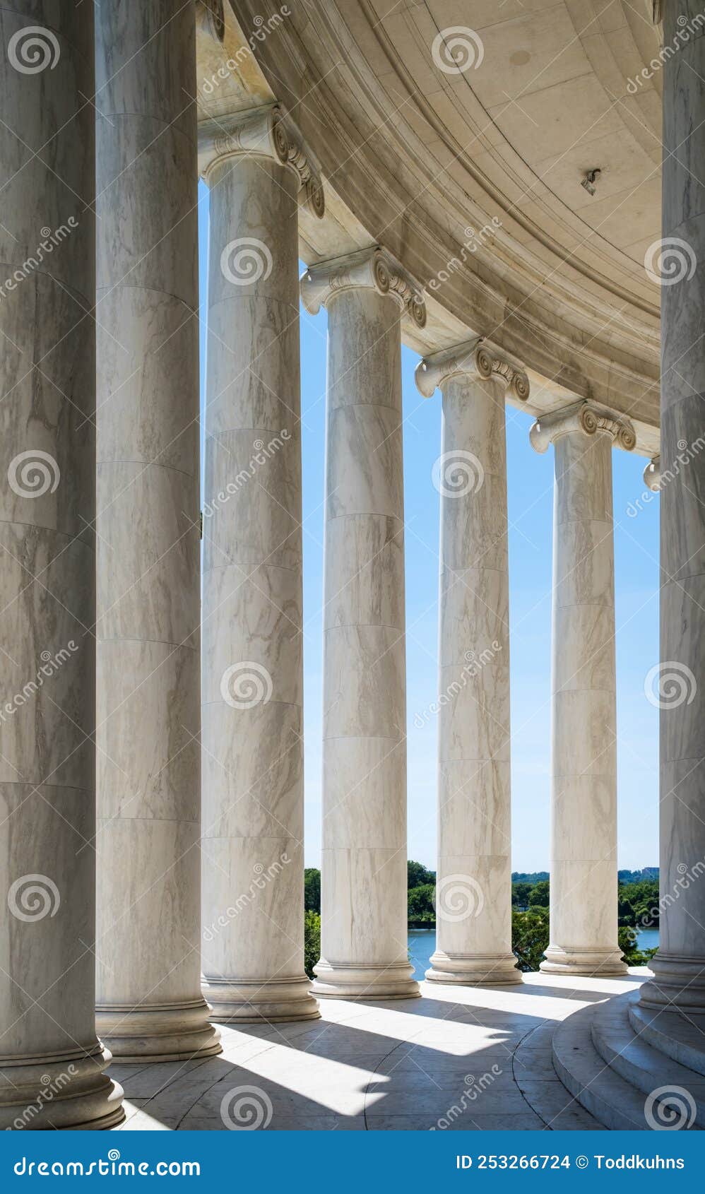 Architectural Columns with Sunlight Shining through Them Stock Photo ...