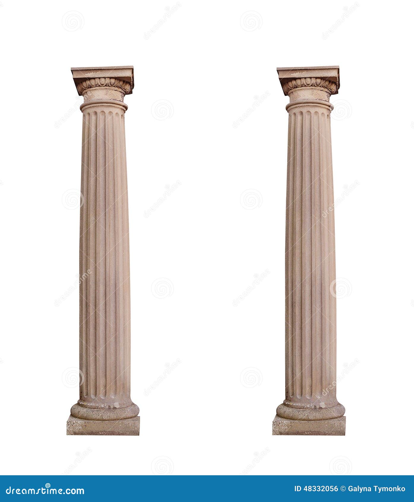 Architectural Columns on a White Background Stock Photo - Image of ...