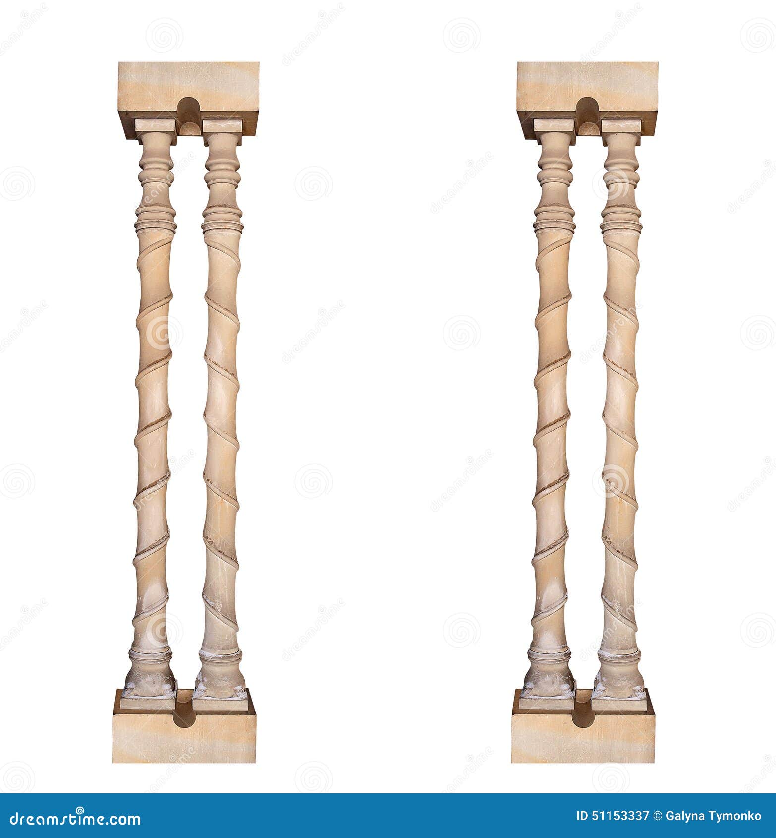 Architectural Columns on a White Background Stock Image - Image of ...