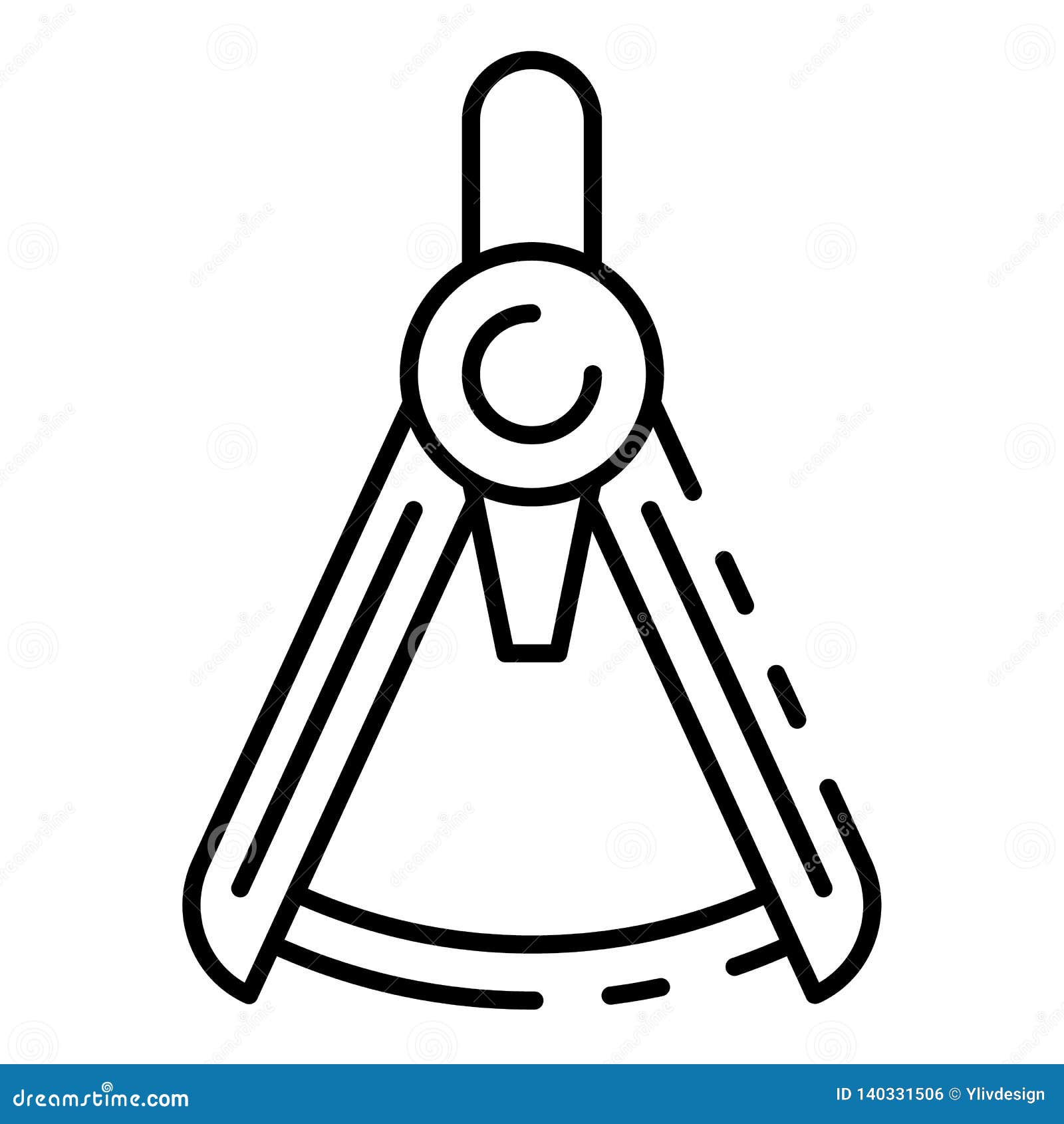 Architectural Compass Icon, Outline Style Stock Vector - Illustration ...